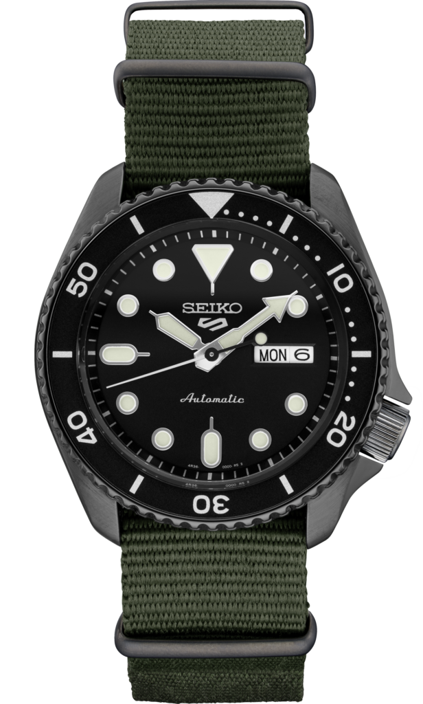 Seiko 5 Sports Black dial and unidirectional rotating bezel Watch - SRPD91